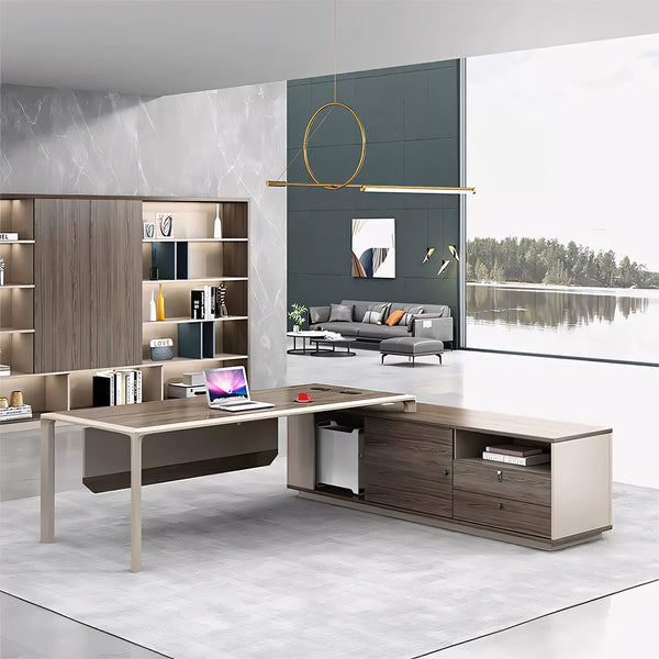 Modern Minimalist Executive Desk and Office Chair Set – Anzhap