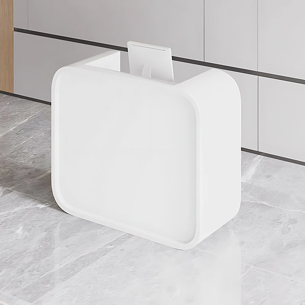 Sleek Minimalist Square Reception Desk with Impact-Resistant Corners ...