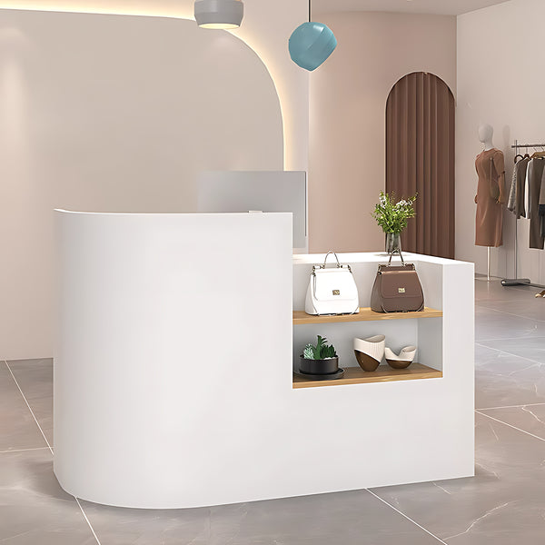 Refined High-End Reception Desk with Functional Double-Tier Display Sh ...