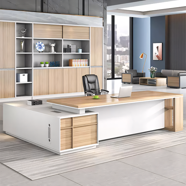 Modern Minimalist Executive Desk 63–118 in Wide with Cable Managemen ...