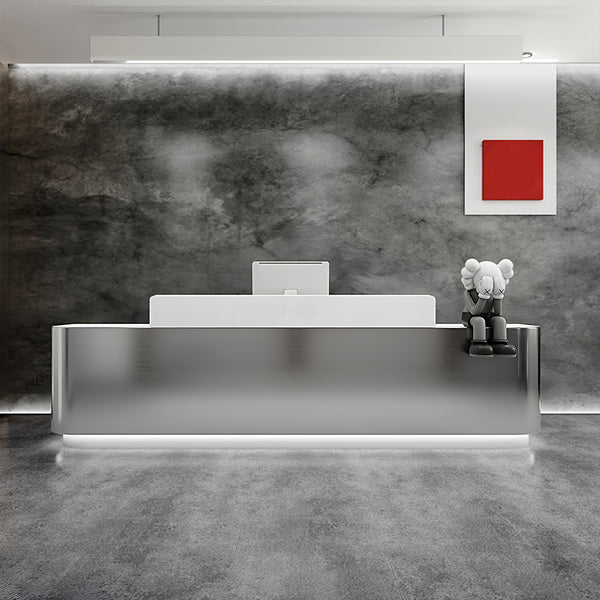 Modern Stainless Steel Front Desk Cashier Counter Reception Desk – Anzhap