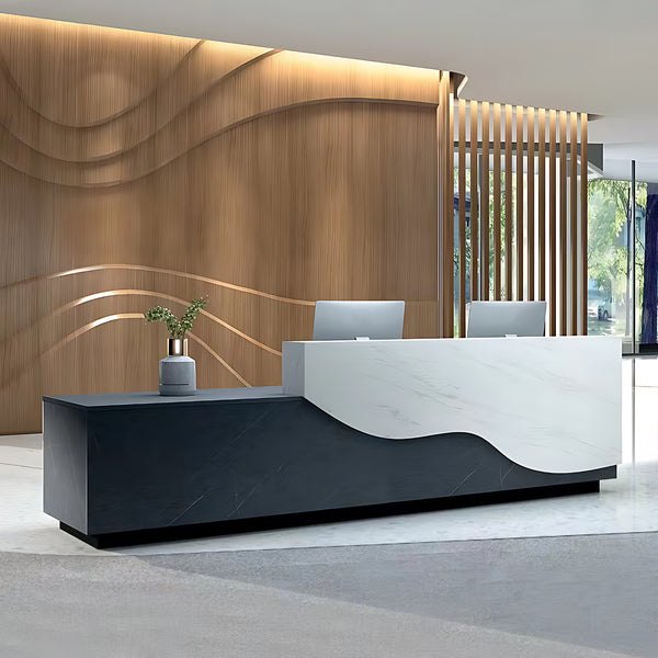 Imitation marble company front desk reception counter for commercial s ...