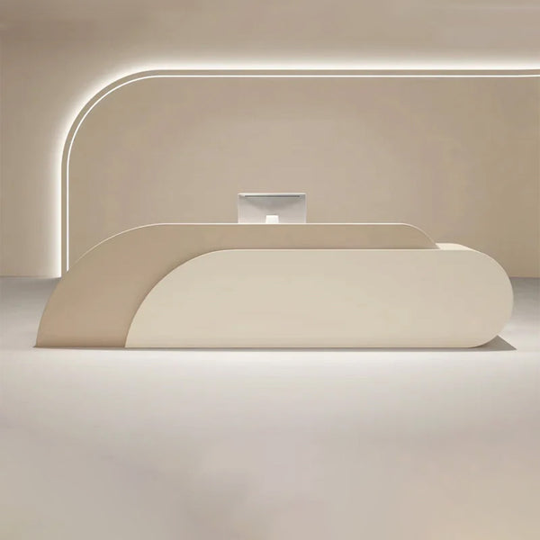 Simple beauty salon cashier curved clothing shop bar counter – Anzhap