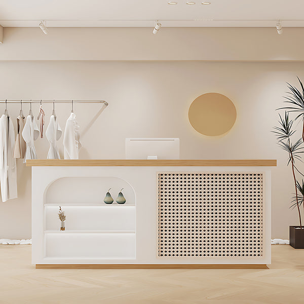 Natural Style Minimalist Rattan Reception Table – Anzhap