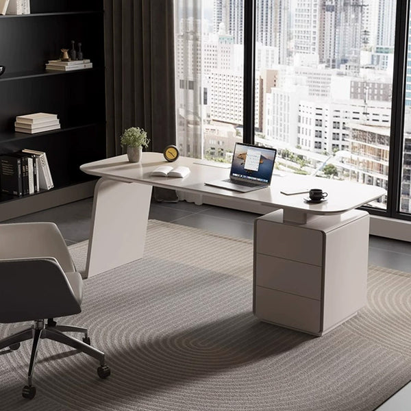 Modern Minimalist Executive Desk 47–79 in Wide with Cable Management ...