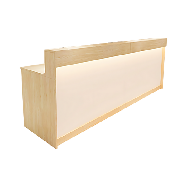 Modern Light Wood Reception Desk with Ambient Backlighting （Sale Event ...