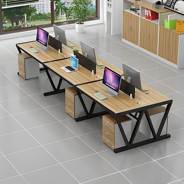 Simple Modern Desk and Chair Set with W Shaped Thickened Legs and Scre ...