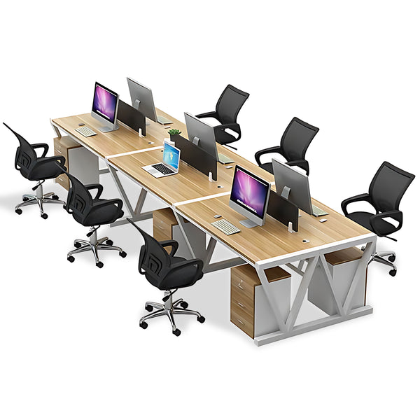 Simple Modern Desk and Chair Set with W Shaped Thickened Legs and Scre ...
