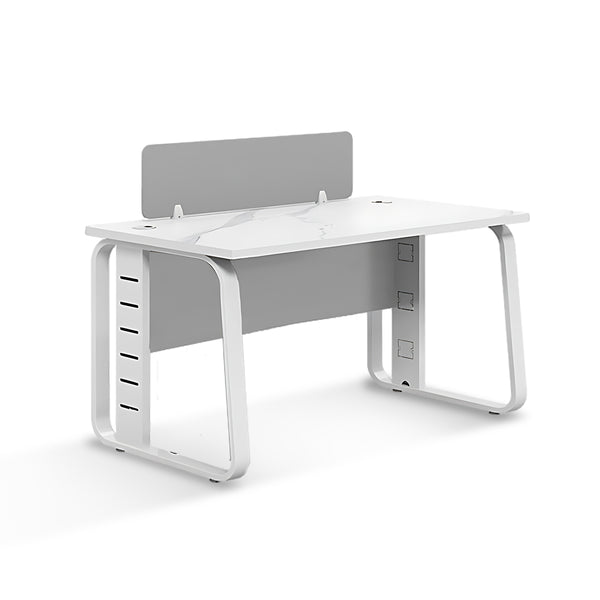 Modern Minimalist Desk and Chair Set with Partition and Adjustable Leg ...