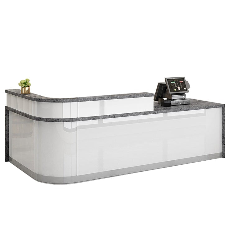 Rectangular Laminate Reception Desk with Filing Cabinet – Anzhap