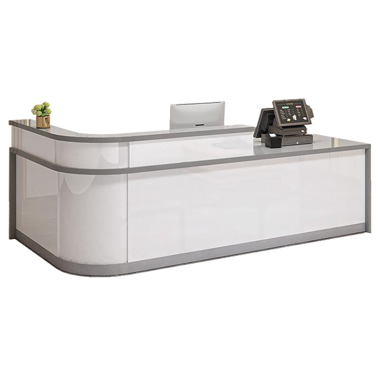 Rectangular Laminate Reception Desk with Filing Cabinet – Anzhap