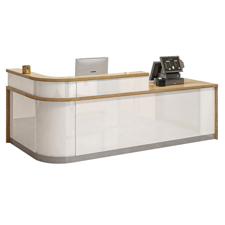 Rectangular Laminate Reception Desk with Filing Cabinet – Anzhap