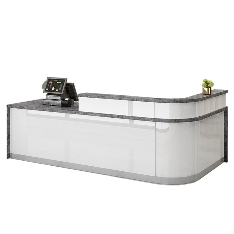 Rectangular Laminate Reception Desk with Filing Cabinet – Anzhap